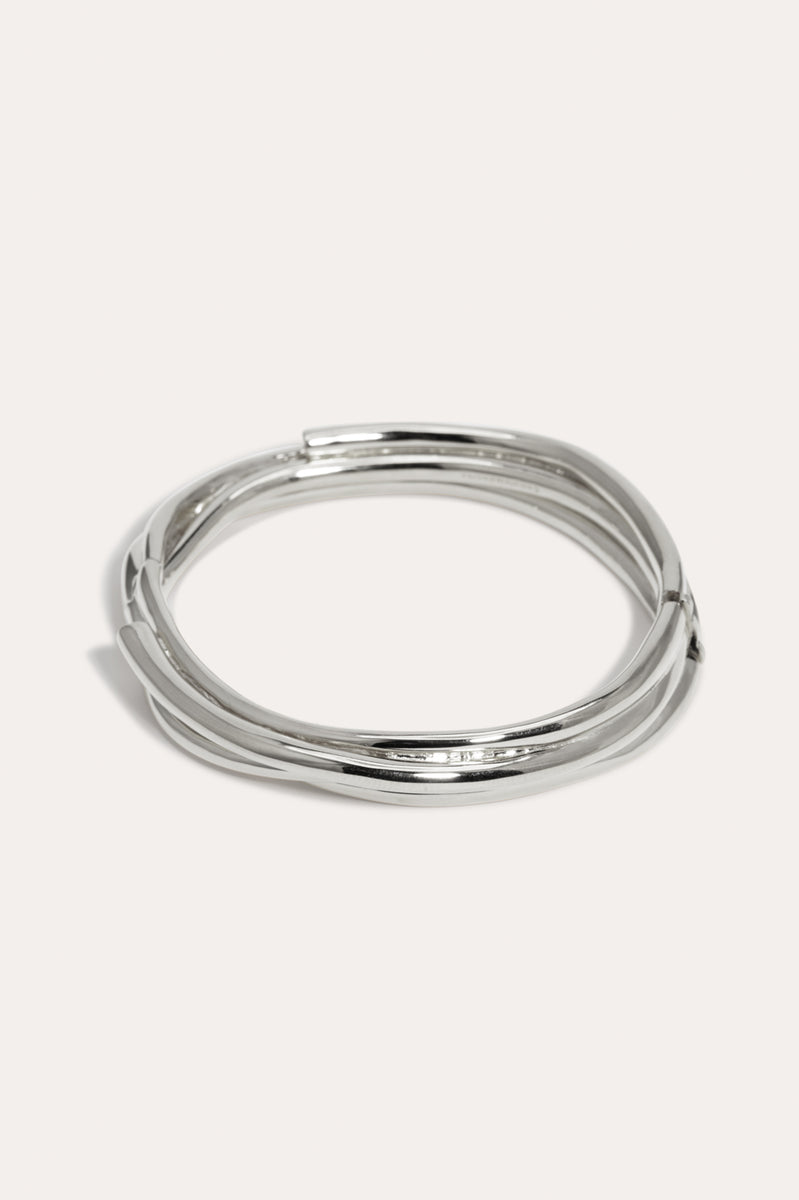 The Shifting Ground Beneath Our Feet - Silver Plated Bangle | Completedworks