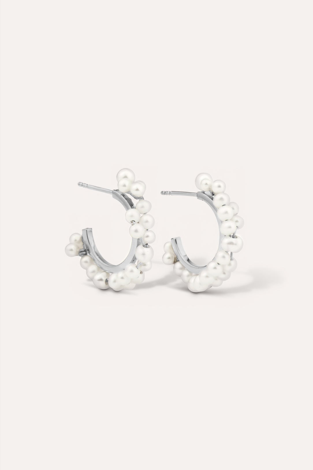 Stratus - Pearl and Platinum Plated Earrings | Completedworks